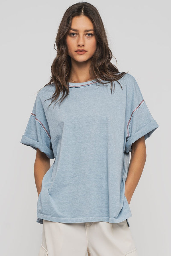 Timeless Oversized Tee - Blue - Maude