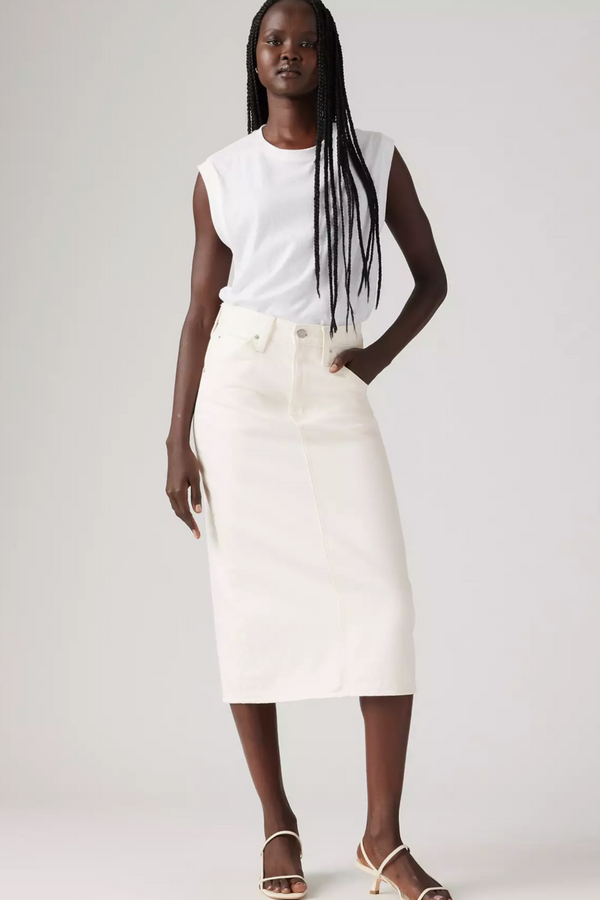 Levi's Back Slit Midi Skirt - Snowing in LA - Maude