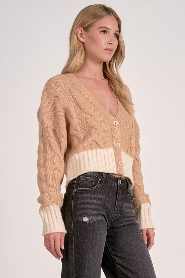 Colorblock Cardigan Sweater - Maude