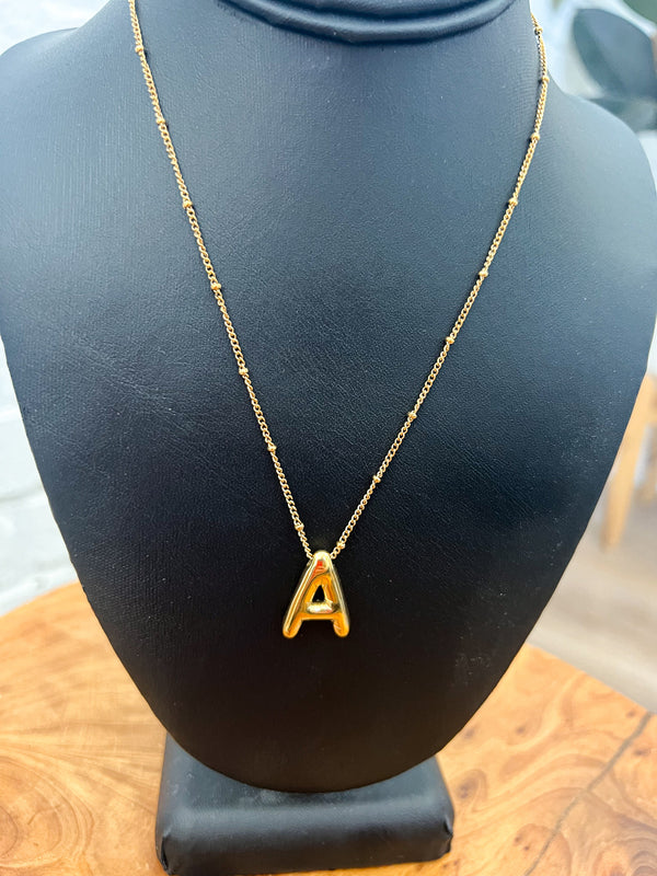 18K Balloon Initial Necklace - Maude