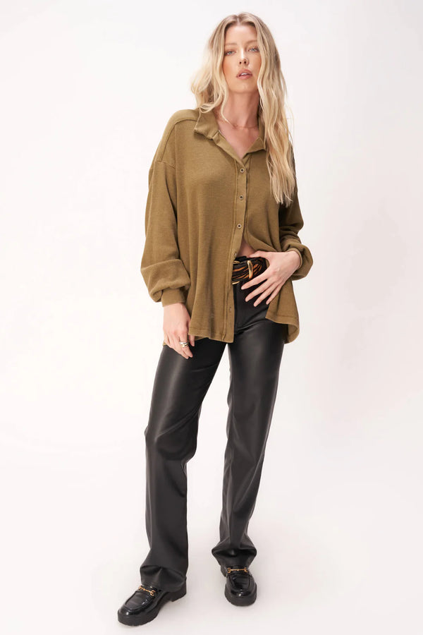 Miraya Washed Button Down Top - Maude