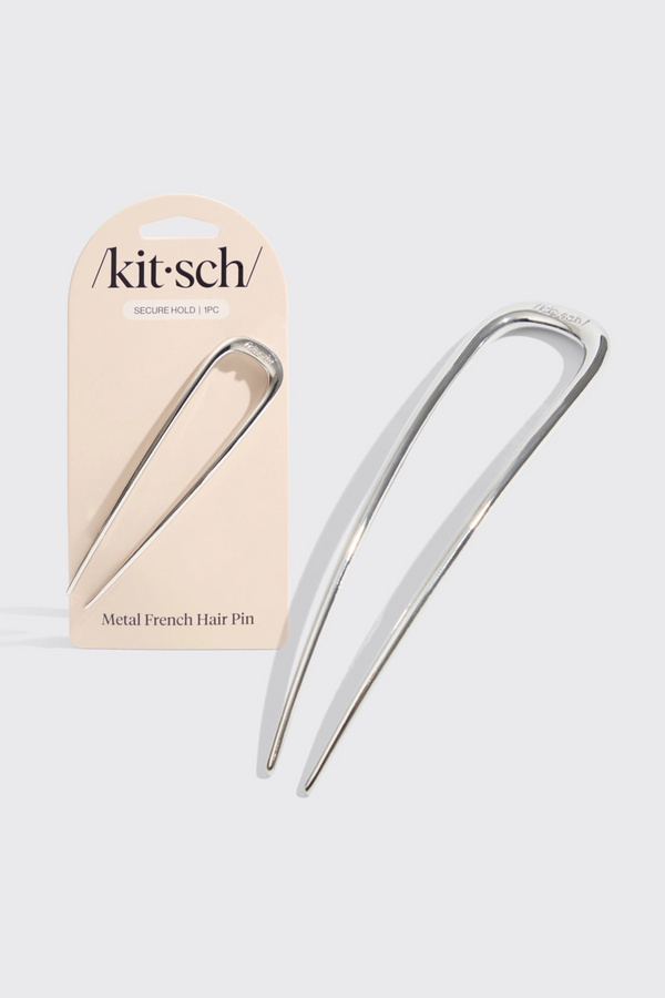 KITSCH Metal French Hair Pin - Silver - Maude